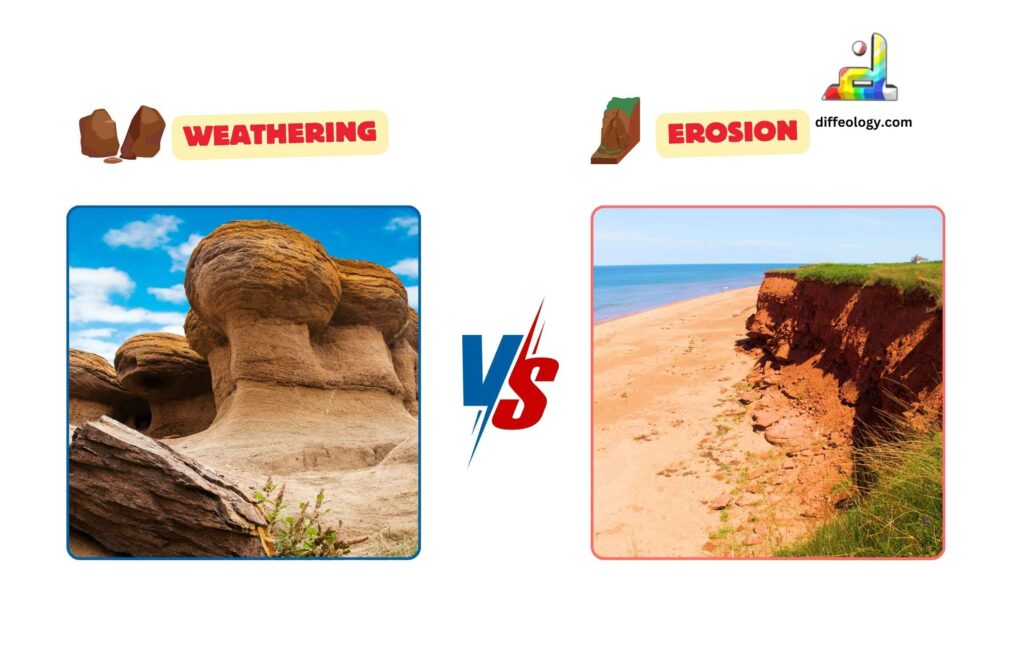Difference Between Weathering And Erosion | Diffeology