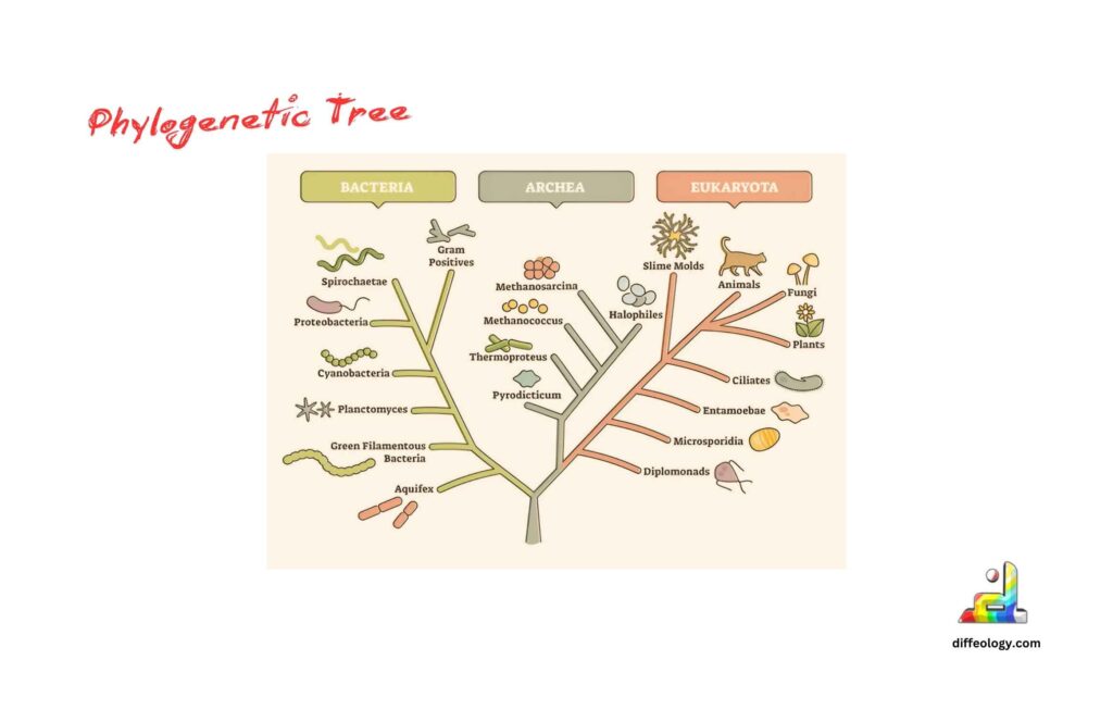 Difference Between Cladogram And Phylogenetic Tree | Diffeology