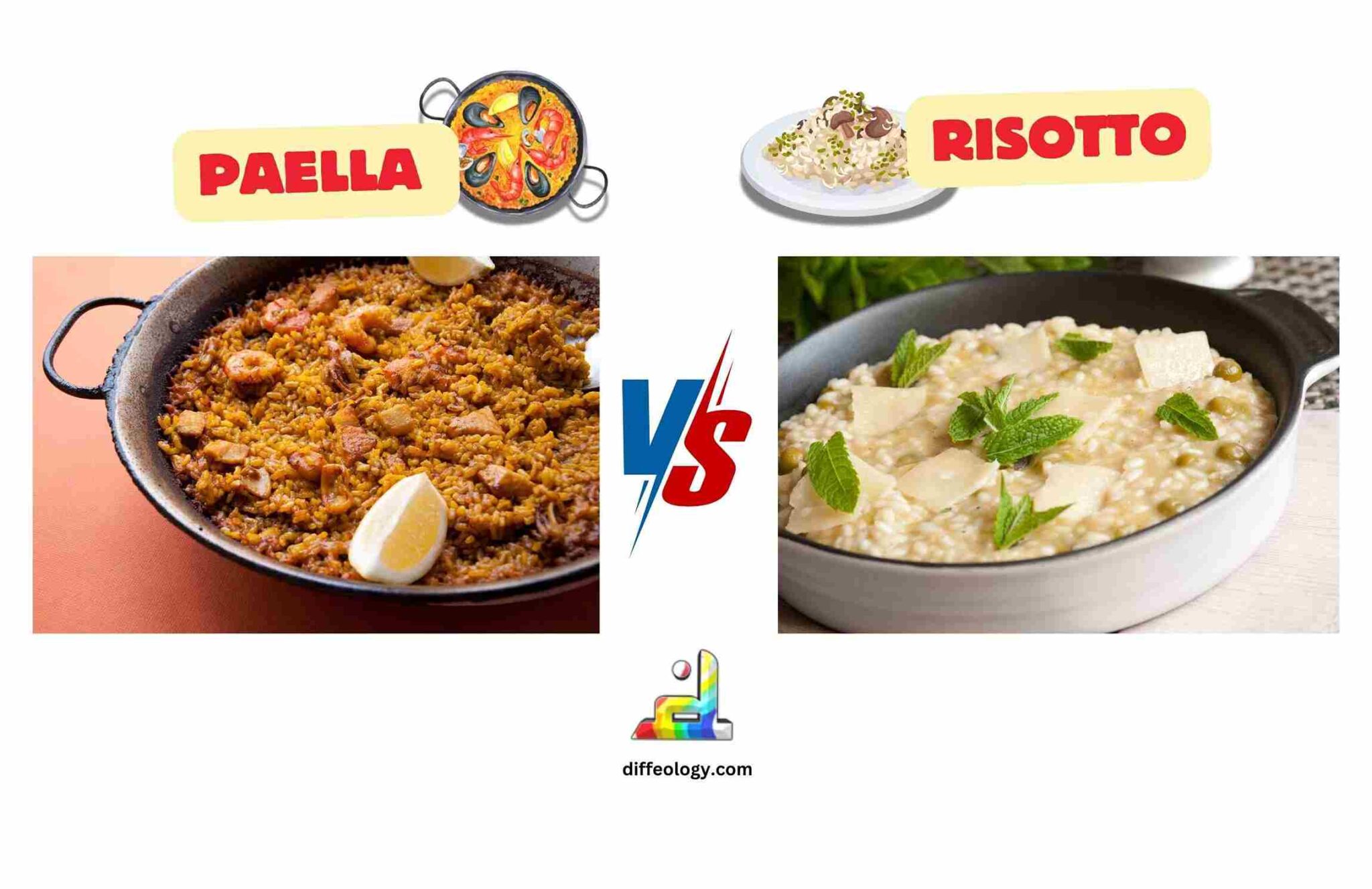 Difference Between Paella And Risotto | Diffeology