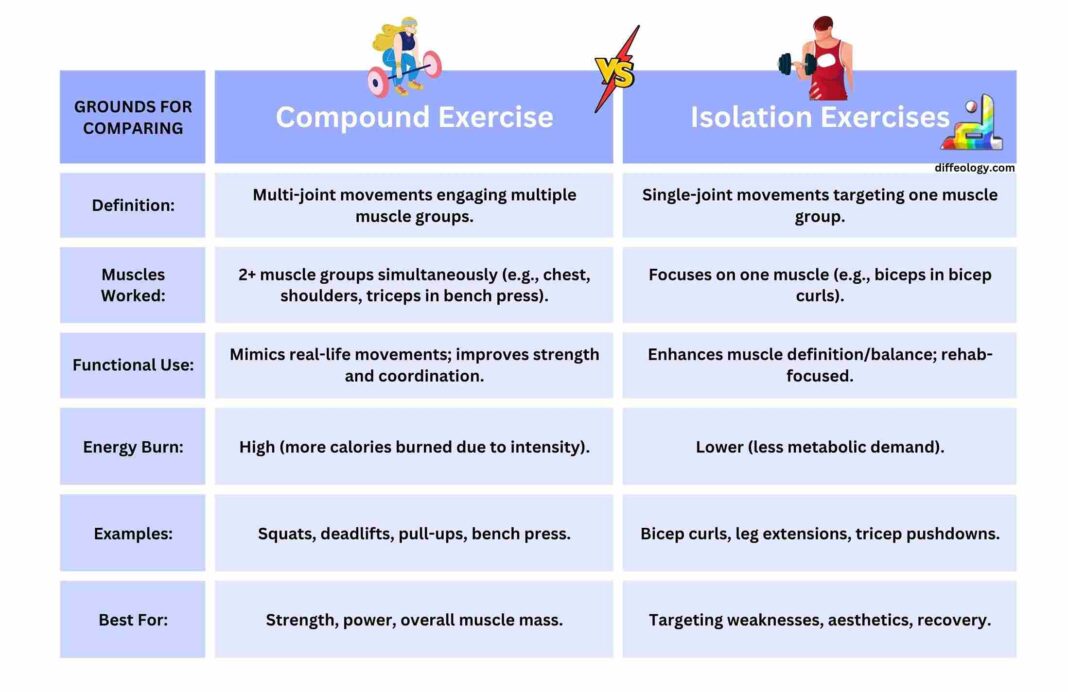 Difference Between Compound And Isolation Exercises | Diffeology