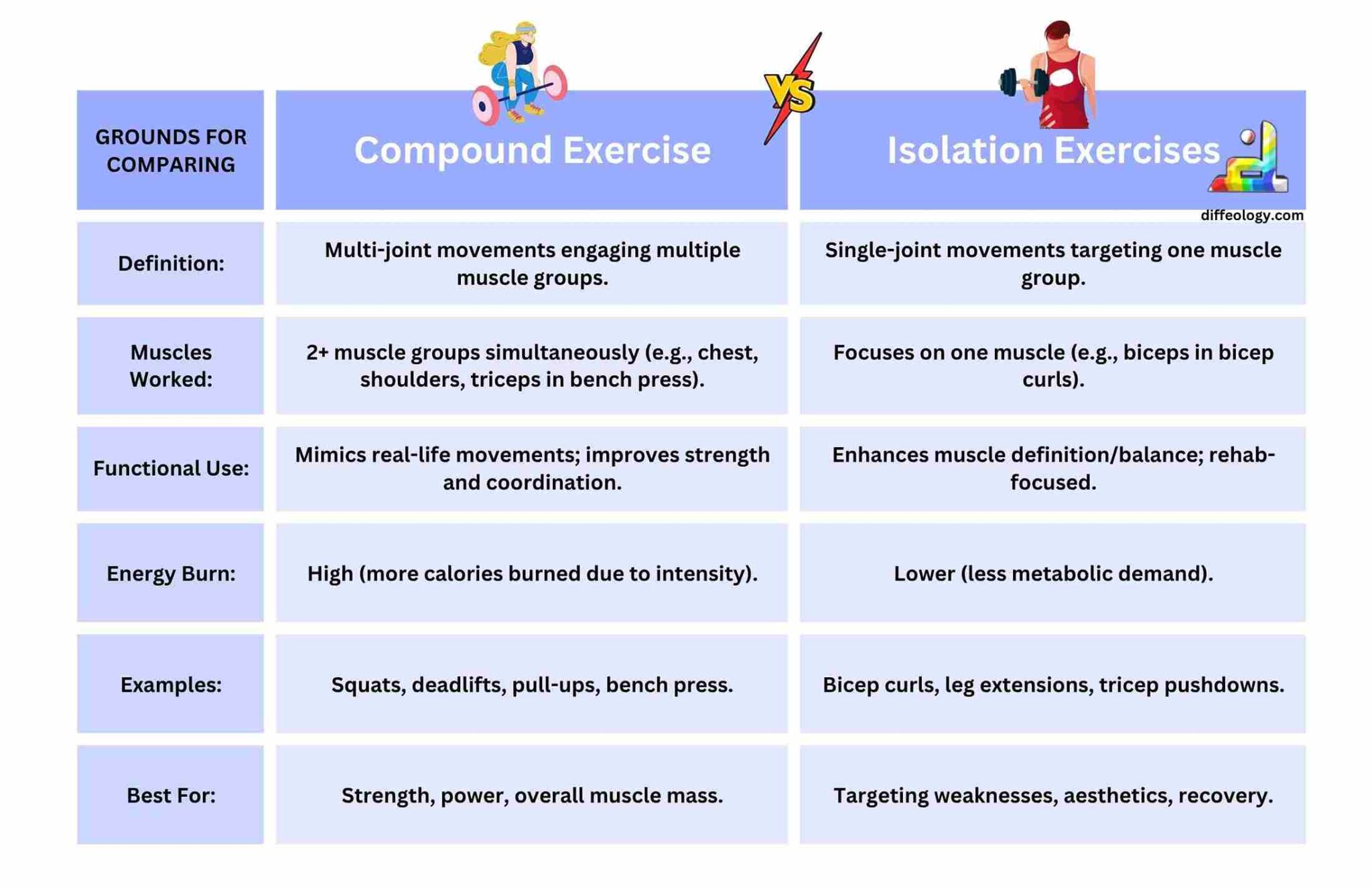 Difference Between Compound And Isolation Exercises | Diffeology