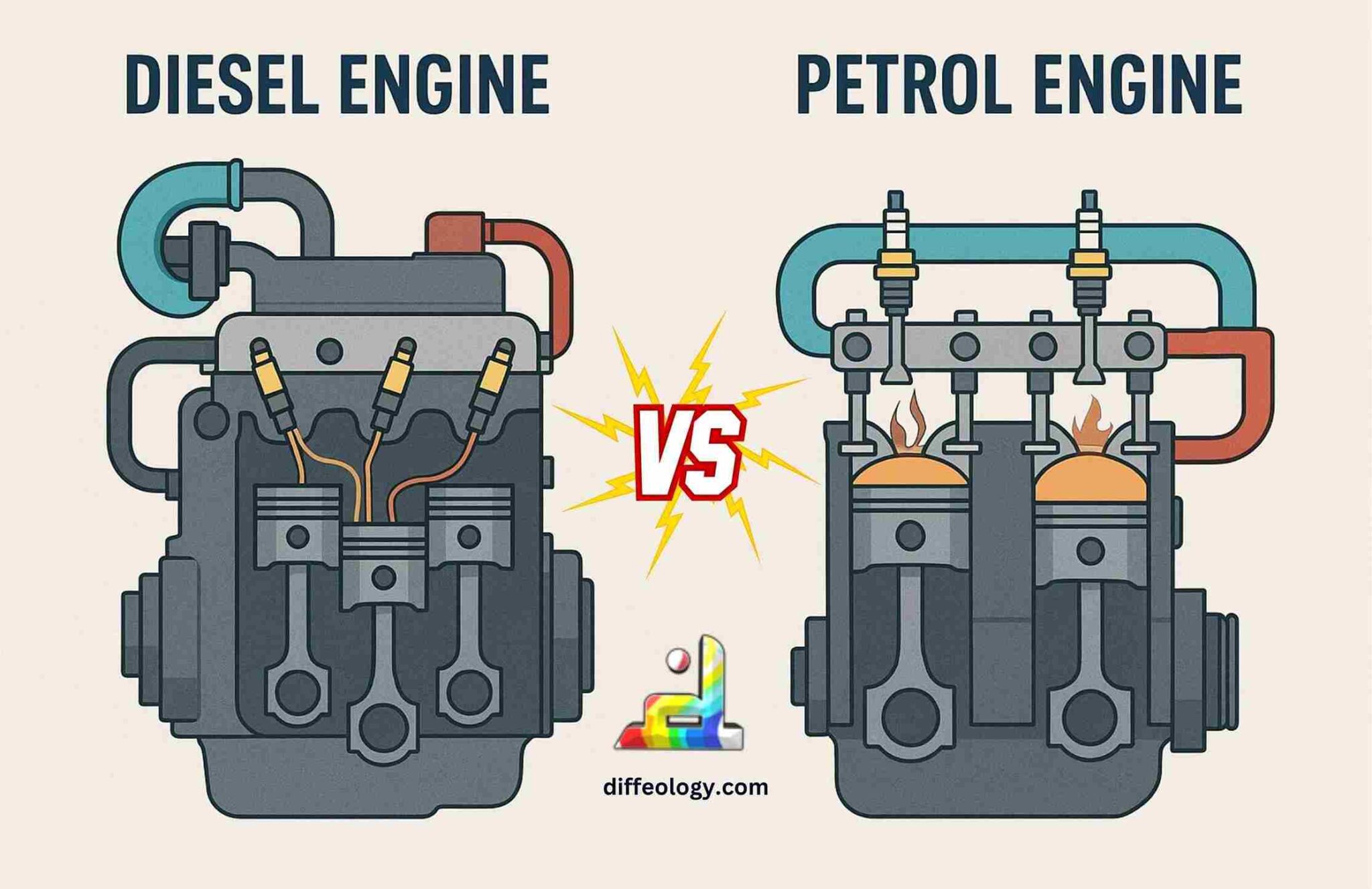 Difference Between Diesel And Petrol Engine | Diffeology